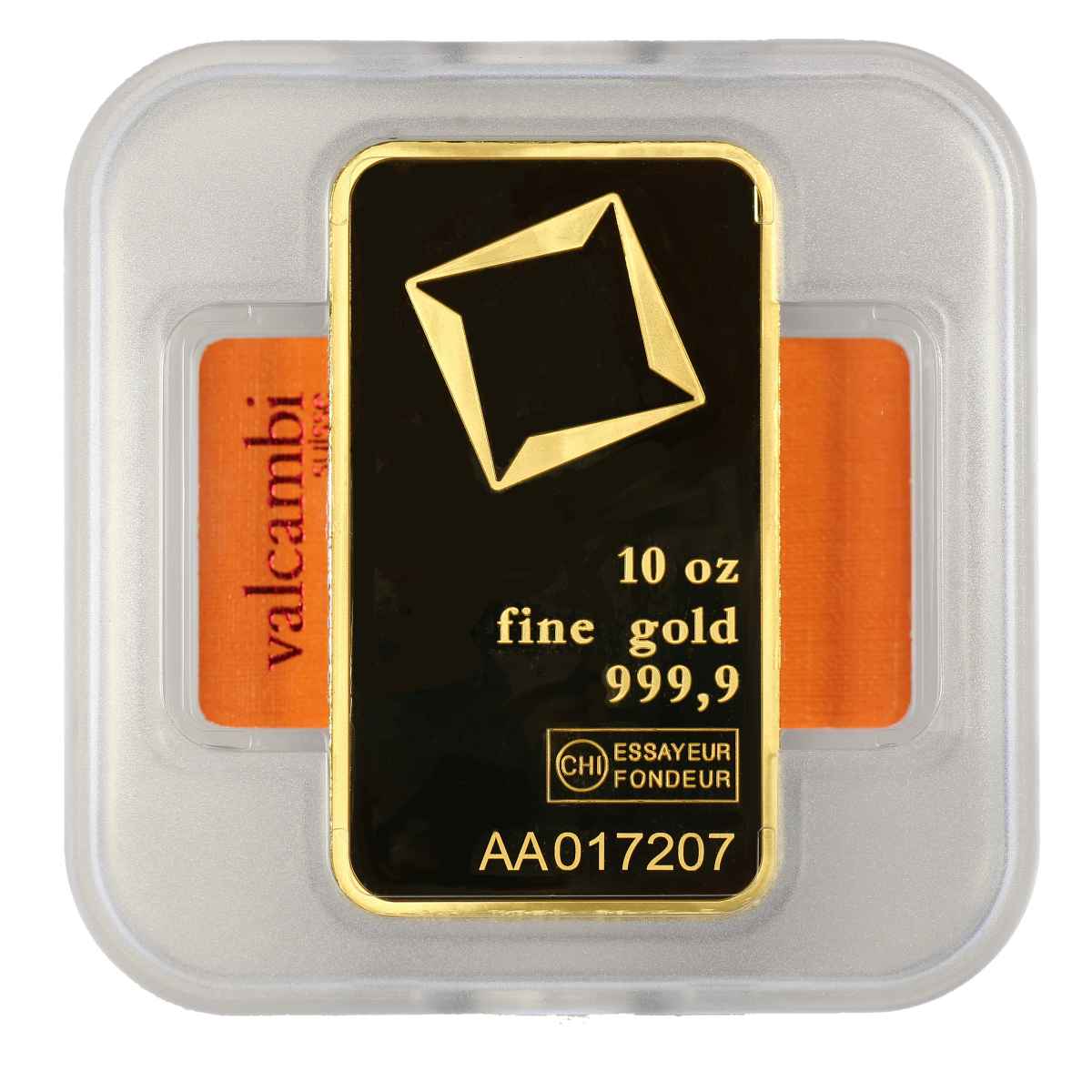 10 OUNCE GOLD BAR VALCAMBI Ausecure